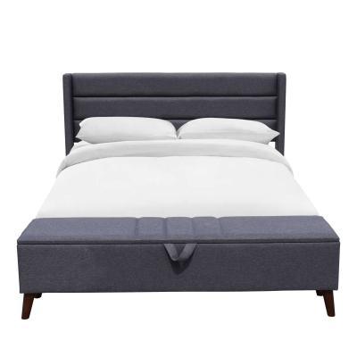 China Gray Solid Back Tufted Queen Storage Bed Comfortable For Sleep FSC for sale