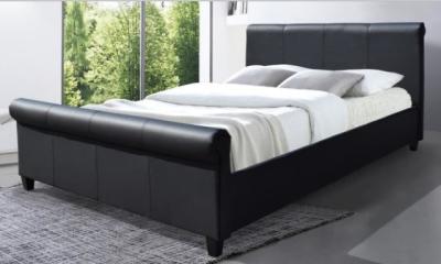 China Black Faux Leather Upholstered Bed WIth BSCI for sale