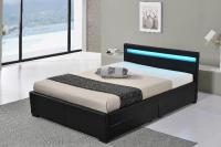 China Full Bed Frame with LED Charging Station Storage Headboard and Drawers for sale