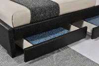 China Full Bed Frame with LED Charging Station Storage Headboard and Drawers for sale