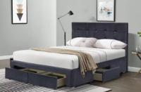 China Upholstered Platform Bed Frame with 4 Storage Drawers, Easy Assembly for sale