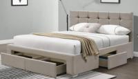 China Upholstered Platform Bed Frame with 4 Storage Drawers, Easy Assembly for sale