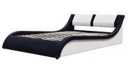 China Faux Leather Upholstered Platform with Wood Slats Support, Black for sale