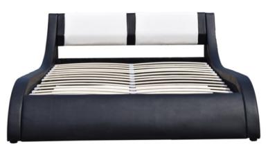 China Faux Leather Upholstered Platform with Wood Slats Support, Black for sale