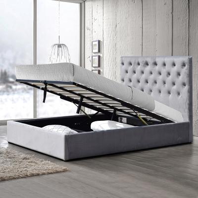 China The Upholstered Bed Frame has special thing about it is that you can store things for sale