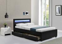 China Upholstered Platform Bed Frame with Storage Drawers LED Lights Headboard for sale
