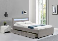 China Upholstered Platform Bed Frame with Storage Drawers LED Lights Headboard for sale