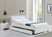 China Upholstered Platform Bed Frame with Storage Drawers LED Lights Headboard for sale