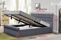 China Lift Up Storage Bed Full Size Upholstered Bed with Tufted Headboard and Storage Underneath for sale