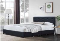 China Black Uphostead  Faux Leather  Bed with Strong Function Of Storage for sale