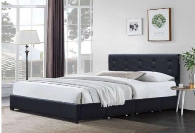 China Black Uphostead  Faux Leather  Bed with Strong Function Of Storage for sale