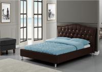 China Bed Frame Full Size - Platform Bed with Faux Leather Upholstery headboard for sale
