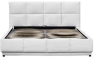 China Optional Color Faux Leather Gas Lift Storage Bed With LED  Light  For Good Sleeping for sale