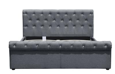 China Optional Color Real Leather Gas Lift Storage Full size Bed comfortable for sleep CE for sale