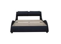 China Queen Size Upholstery Plywood Bed Frame One Carton Packing Black Leather for sale