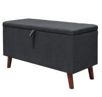 China Dark Grey Fabric Storage Ottoman for sale