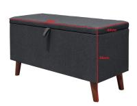 China Dark Grey Fabric Storage Ottoman for sale