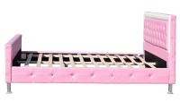 China SF883 Pink Children Upholstered Bed Frame Faux Leather Double Size for sale