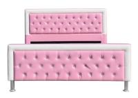 China SF883 Pink Children Upholstered Bed Frame Faux Leather Double Size for sale