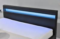 China Pu Faux Leather LED Upholstered Bed With Storage Drawer 12 Months Warranty for sale