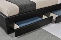 China Pu Faux Leather LED Upholstered Bed With Storage Drawer 12 Months Warranty for sale