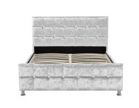 China Crystal Button European Style King Size Bed Frame With Headboard Crushed Velvet Fabric for sale