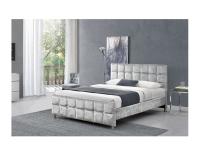 China Crystal Button European Style King Size Bed Frame With Headboard Crushed Velvet Fabric for sale