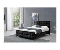 China Crystal Button European Style King Size Bed Frame With Headboard Crushed Velvet Fabric for sale
