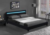China Luxury Upholstered Faux Leather Queen Size Bed With Led Light EN1725 BSCI Certification for sale