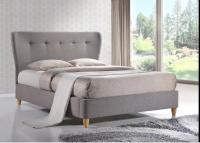 China Fabric Double Children Upholstered Bed With Tufted Tall Headboard for sale
