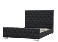 China Crushed Velvet King Size Upholstered Bed Frame Plywood Black Faux Leather Europe Style for sale
