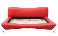 China Red Faux Leather Bed Frame Luxury Plywood King Size 84cm for sale