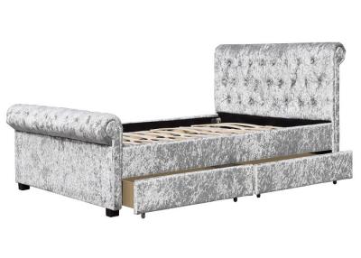 China King size Chesterfield tufted storage  bed with  four drawers for sale