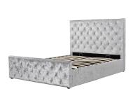 China Full Size Crush Velvet Fabric Upholstered Bed Frame CE Certification for sale