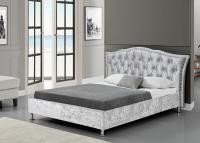 China Small Single Plywood Bed Frame 190cm Length Crushed Velvet With Characteristic Headboard for sale