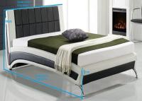 China King Upholstered Platform Faux Leather Bed Frame Double Size Bedroom Furniture for sale