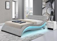 China Harmin Queen Platform LED Upholstered Bed ROSH BSCI Certification for sale