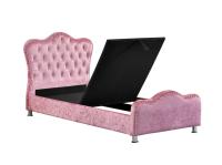 China Customized Pink Velvet Fabric Crushed Velvet Double Bed With Storage for sale