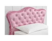 China Customized Pink Velvet Fabric Crushed Velvet Double Bed With Storage for sale