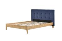 China Sunny Blue Linen Fabric Bed Frame With Headboard CE Certification for sale