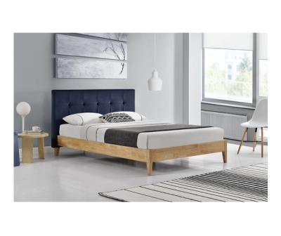 China Sunny Blue Linen Fabric Bed Frame With Headboard CE Certification for sale