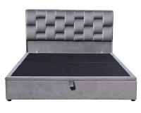 China Plywood Full Size Gas Lift Storage Bed Frame Light Grey Velvet OEM for sale