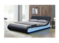 China King Size Modern Storage Bed Frame Faux Leather With Led Light for sale