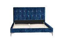 China Wood Slat Full Size Crushed Velvet Fabric Bed Furniture for sale