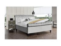 China Fabric Grey Velvet King Size Bed Frame With Crystal Buttons for sale