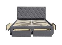 China OEM King Size Tufted Storage Bed Velvet Fabric With Four Storage Drawers for sale