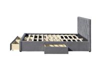 China OEM King Size Tufted Storage Bed Velvet Fabric With Four Storage Drawers for sale