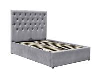 China Mechanism Ottoman Gas Lift Storage Bed Fabric Upholstered Storage Bed ODM for sale