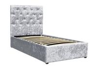 China Crushed Silver Velvet Gas Lift Up Storage Bed Soft Bedroom Furniture BSCI for sale