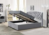 China 4 FT Ottoman Tufted Storage Bed Foot Lift Open Gas With Headboard Grey for sale